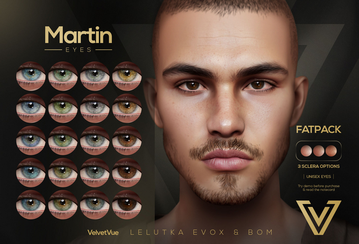 Second Life Marketplace - [ VelvetVue ] Martin Eyes :: Fatpack